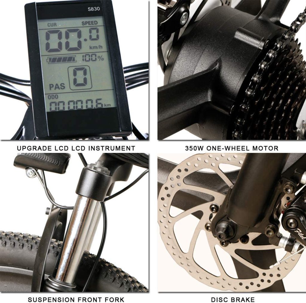 LO26-IT 21 Speed Alloy Wheel Folding Mountain Electric Bike - SAMEBIKE