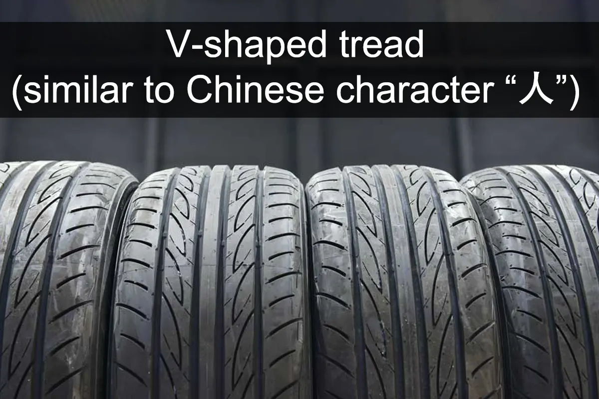 Explore the mystery of tyres with V-shaped tread together