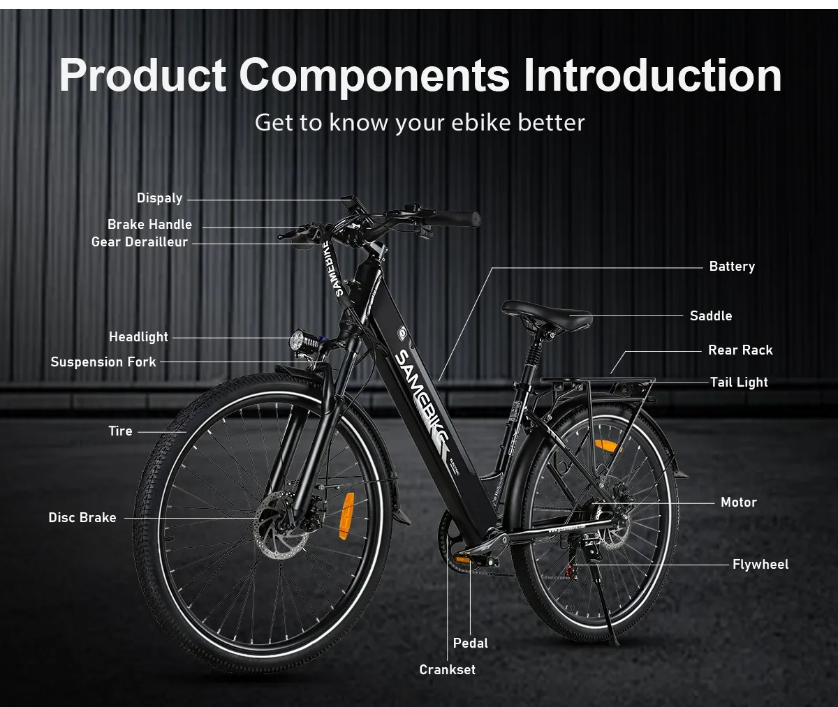 SAMEBIKE RS-A01 Pro 500W 36V15Ah Electric BiKe For Adults City E-bike